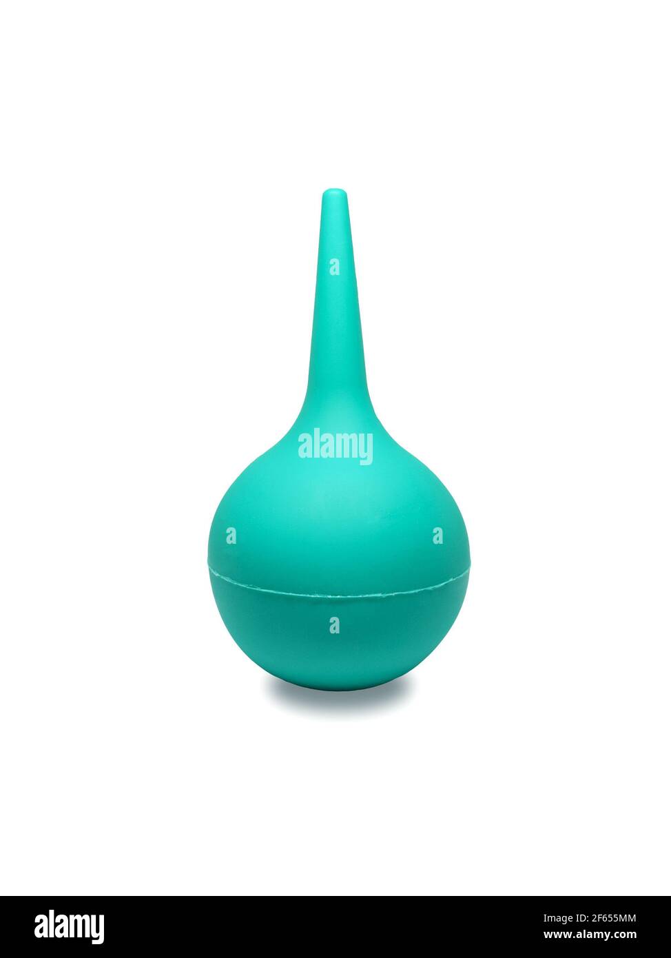 Blue medical pear made from rubber on a white isolated background Stock ...