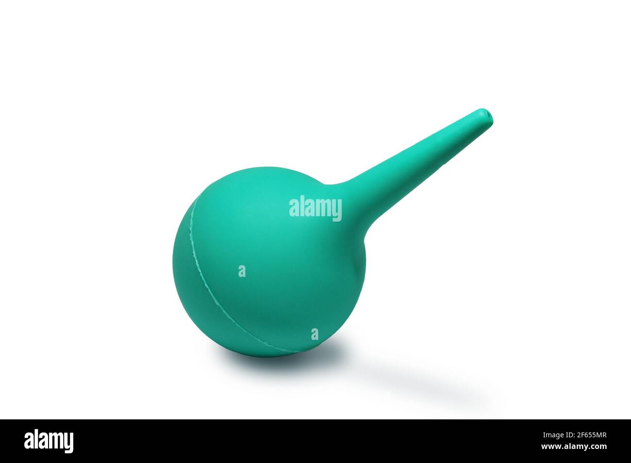 Blue medical pear made from rubber on a white isolated background Stock ...