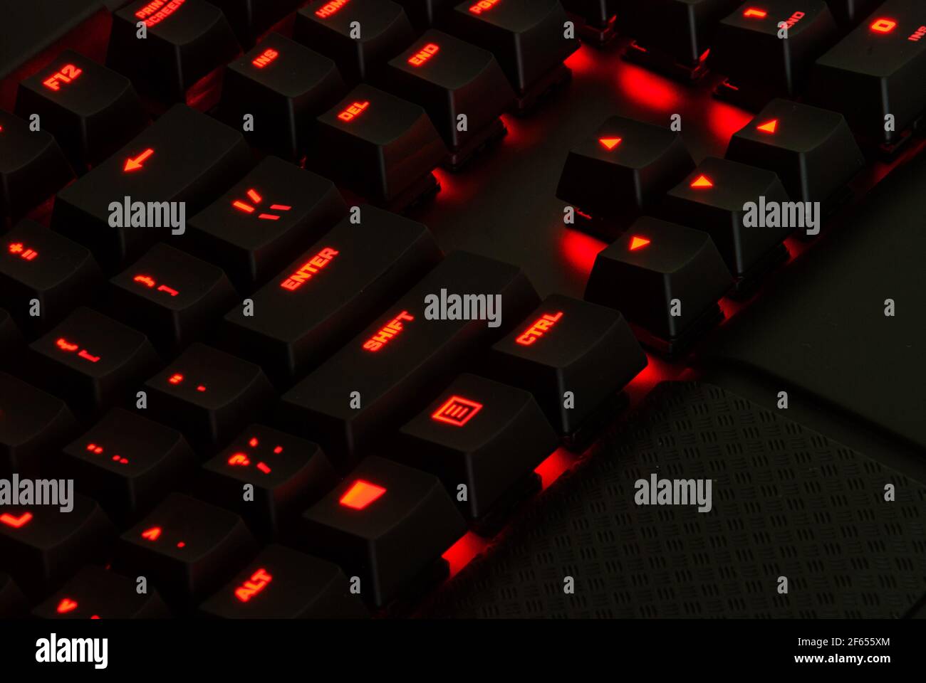 Laptop Keyboard Backlight Red Light High Resolution Stock Photography ...