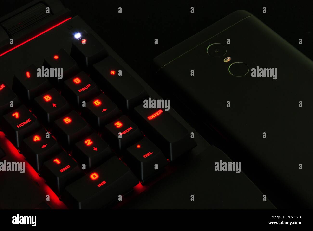 Laptop Keyboard Backlight Red Light High Resolution Stock Photography ...