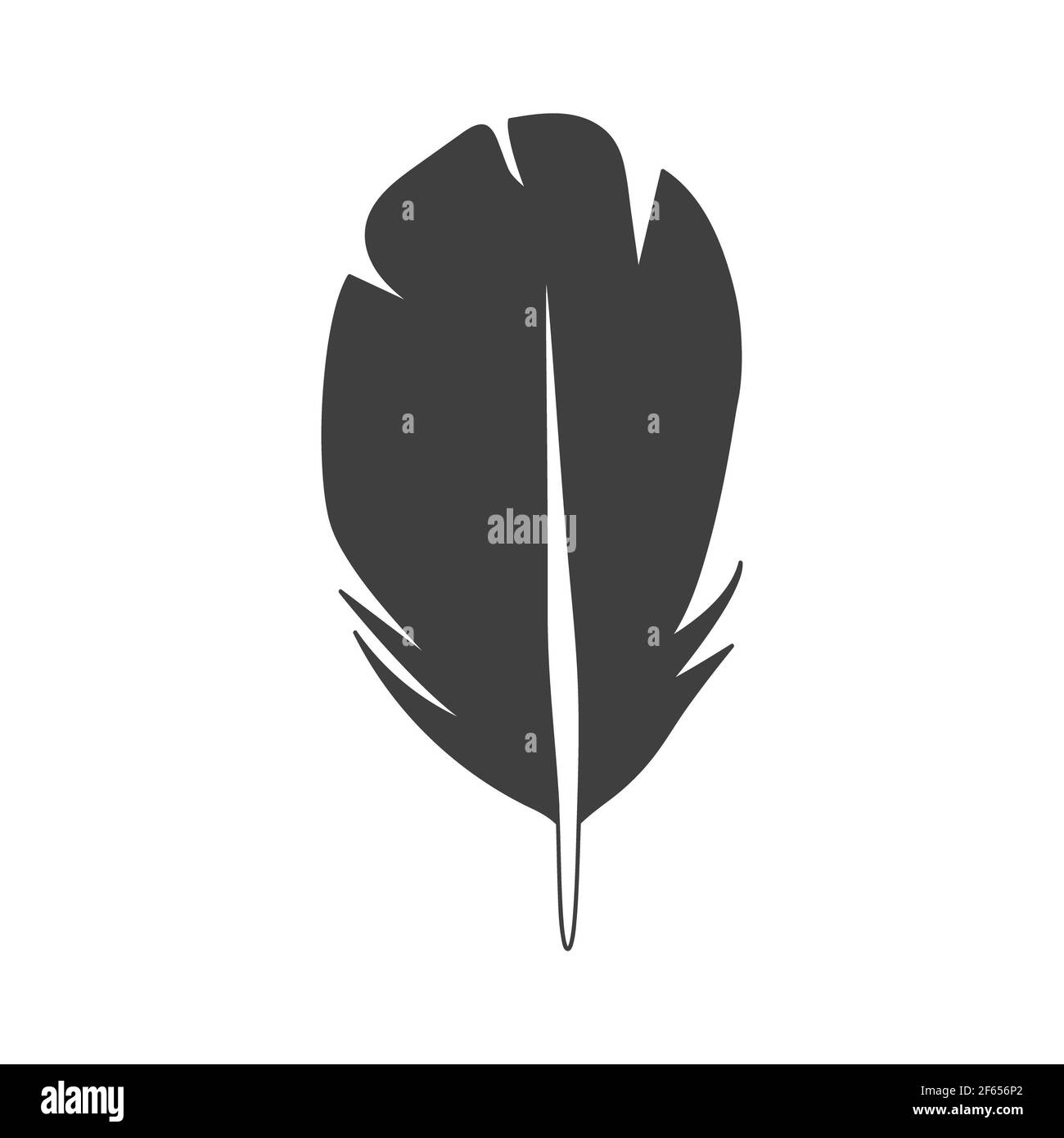 Feather flat icon. Pictogram for web. Line stroke. Isolated on white ...