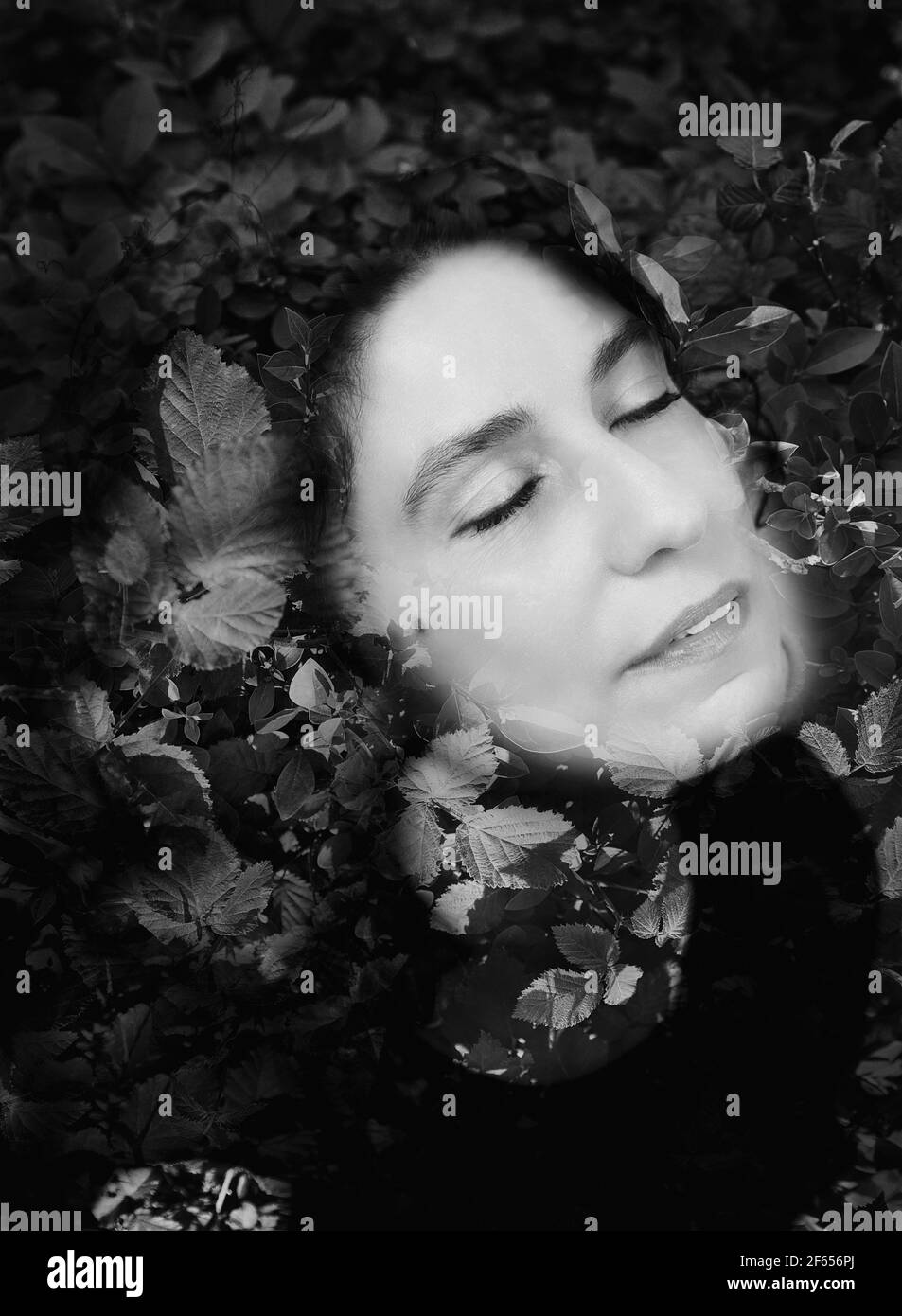 woman fused with vegetation II Stock Photo - Alamy