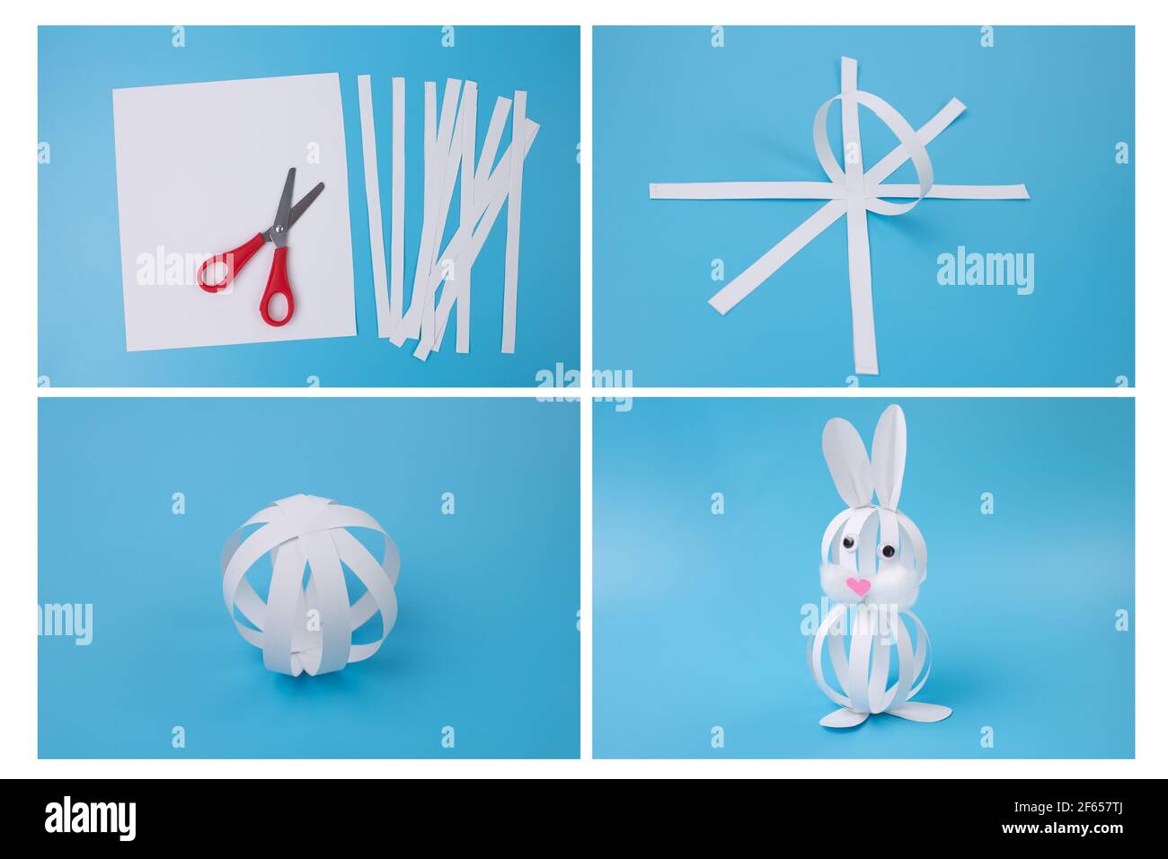 handmade craft for kids, paper bunny Stock Photo - Alamy