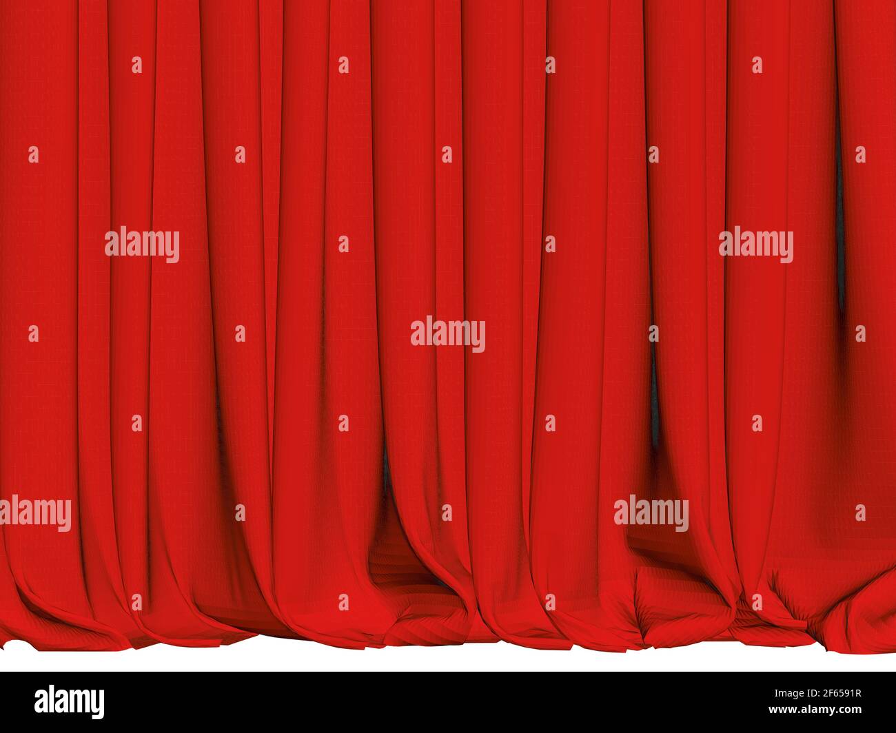 Red curtains with pleats. 3D. Vector illustration Stock Vector Image ...
