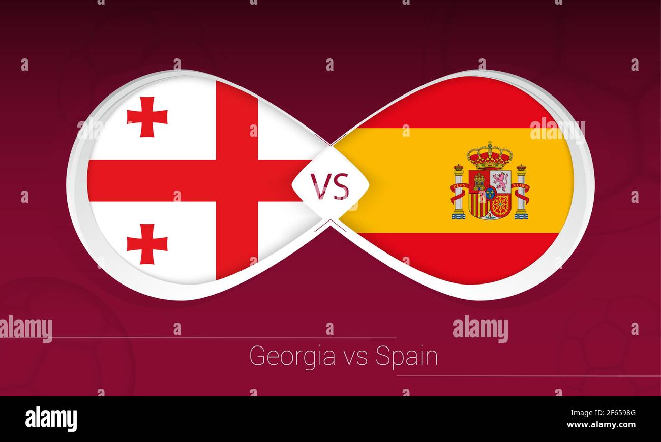 Georgia vs Spain in Football Competition, Group B. Versus icon on ...