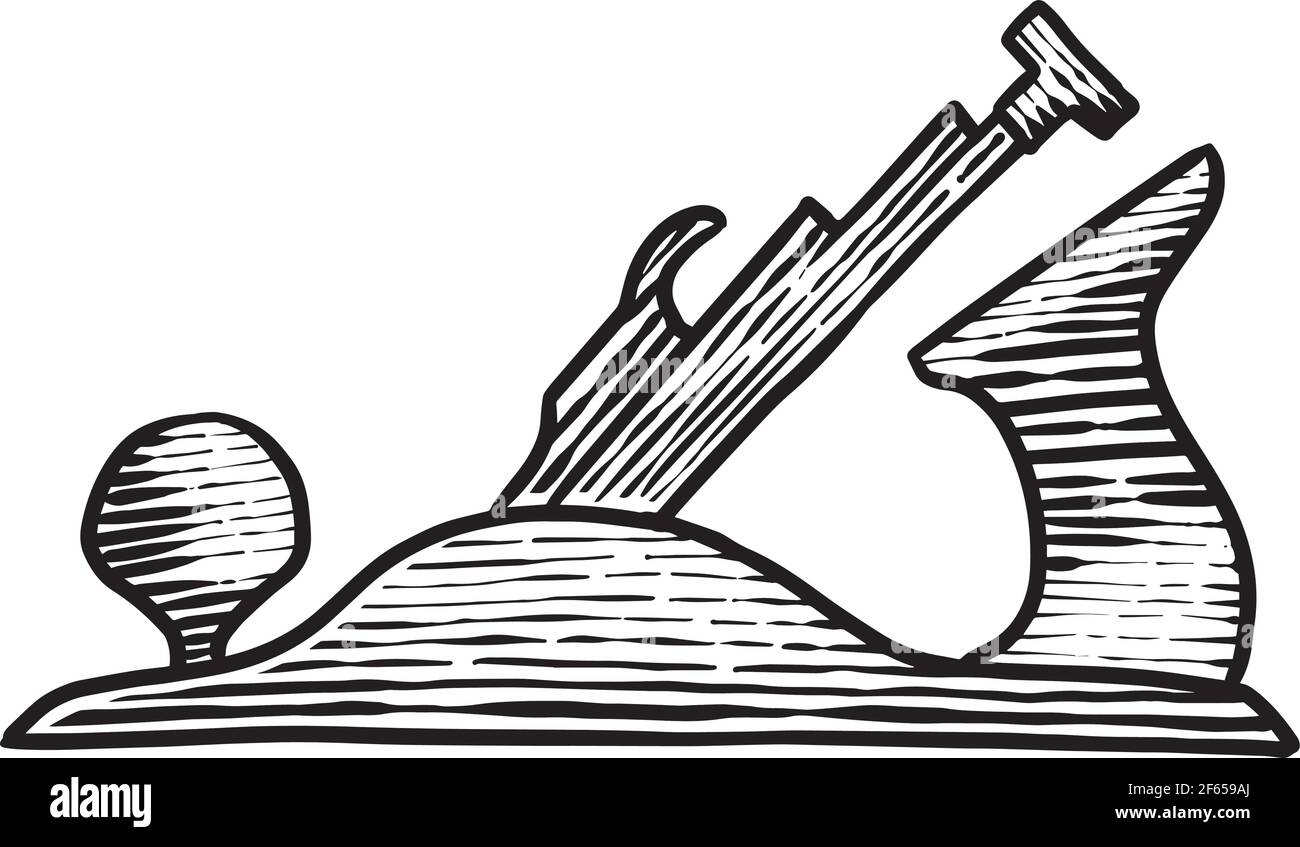 Woodworking plane hand drawn illustration Stock Vector Image & Art - Alamy