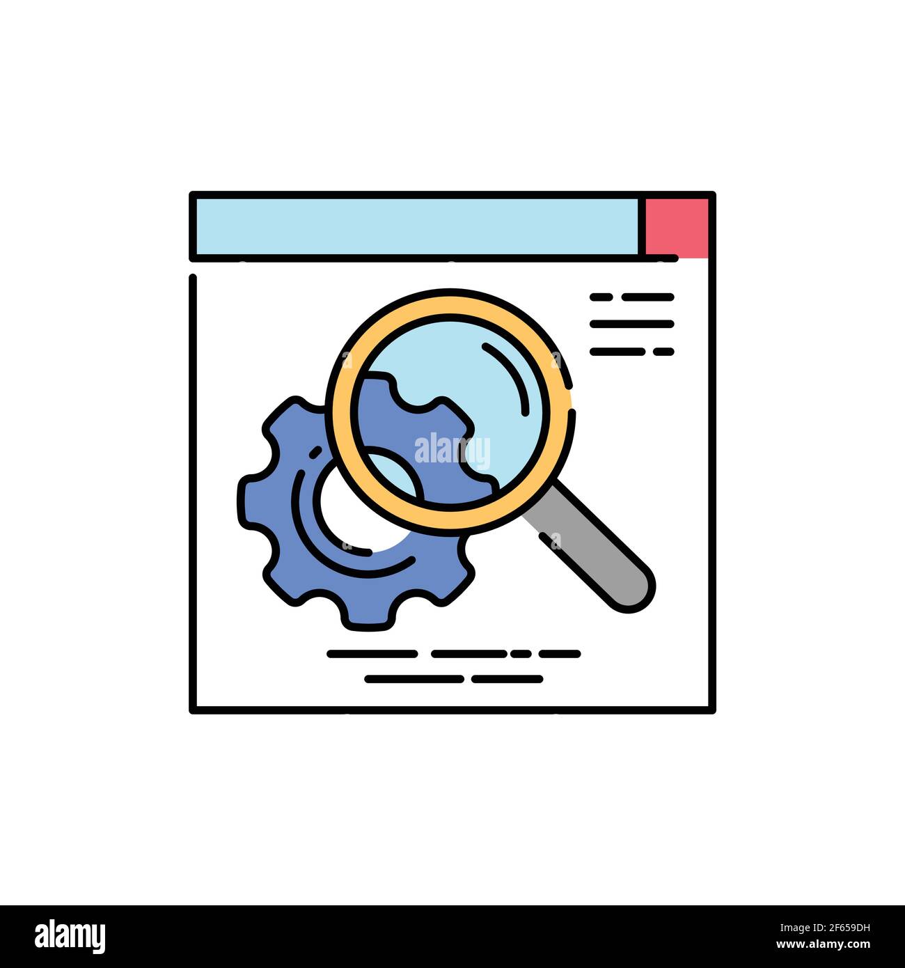 Searching solution color line icon. Pictogram for web page, mobile app ...