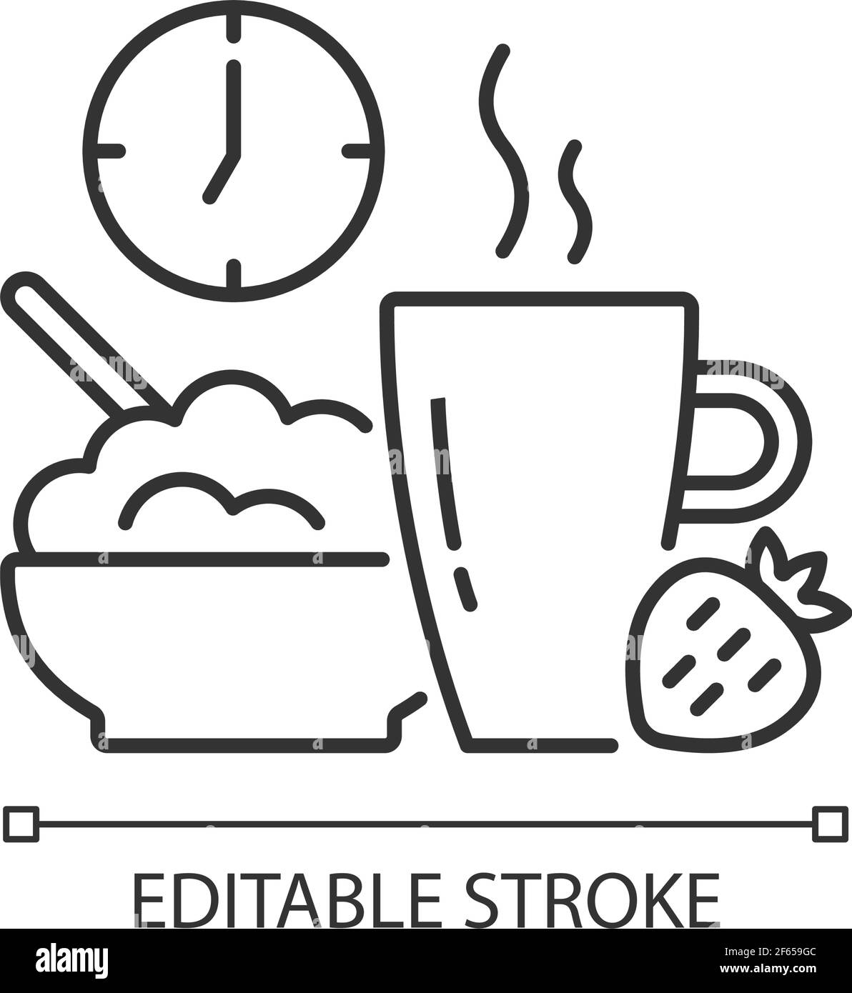 Healthy breakfast linear icon Stock Vector Image & Art - Alamy