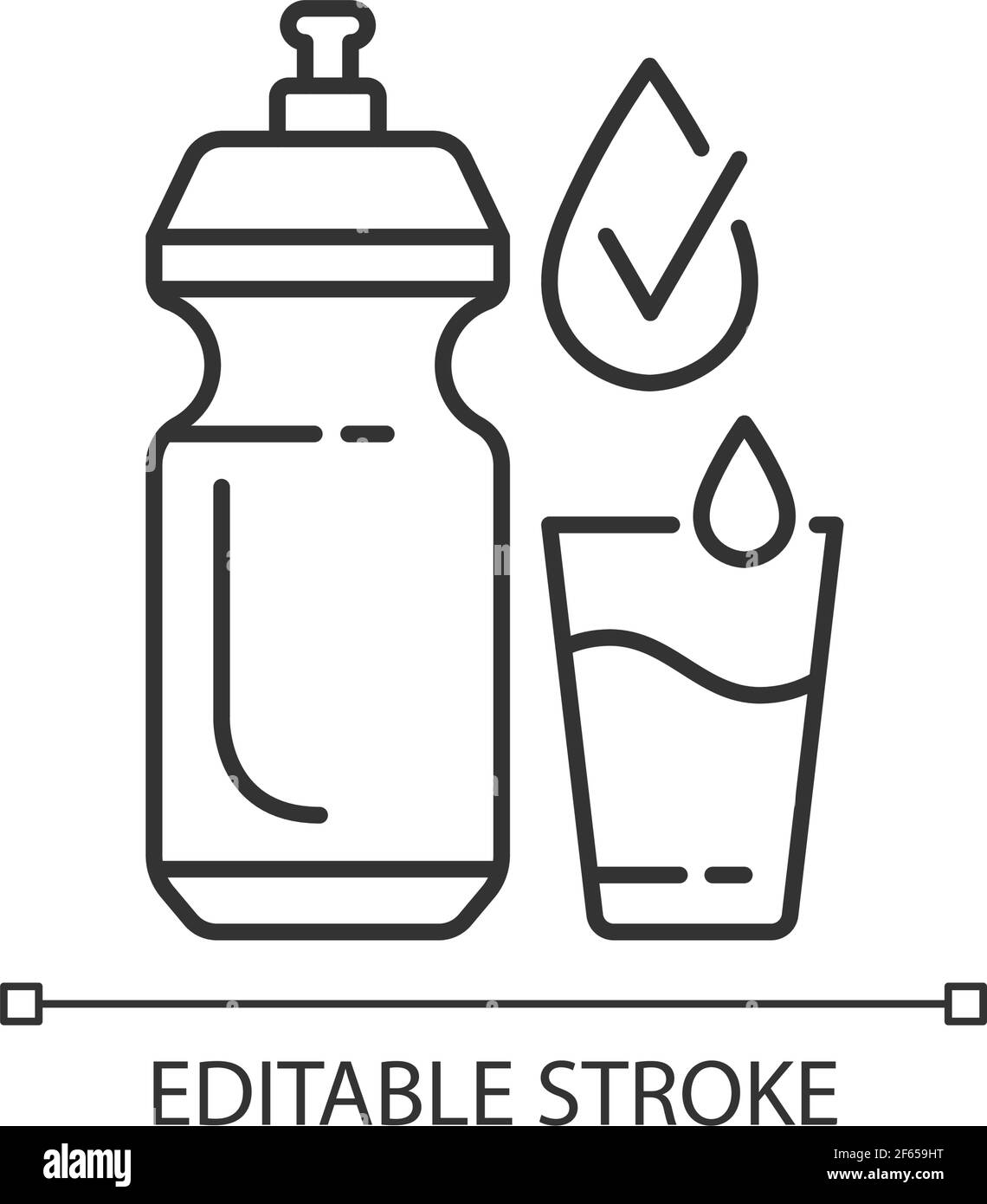 Drinking enough water linear icon Stock Vector Image & Art - Alamy