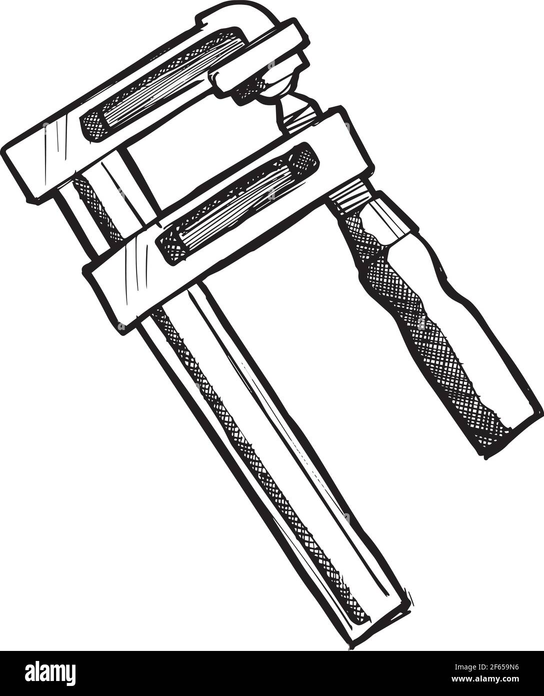 Woodworking clamp hand drawn illustration Stock Vector Image & Art - Alamy