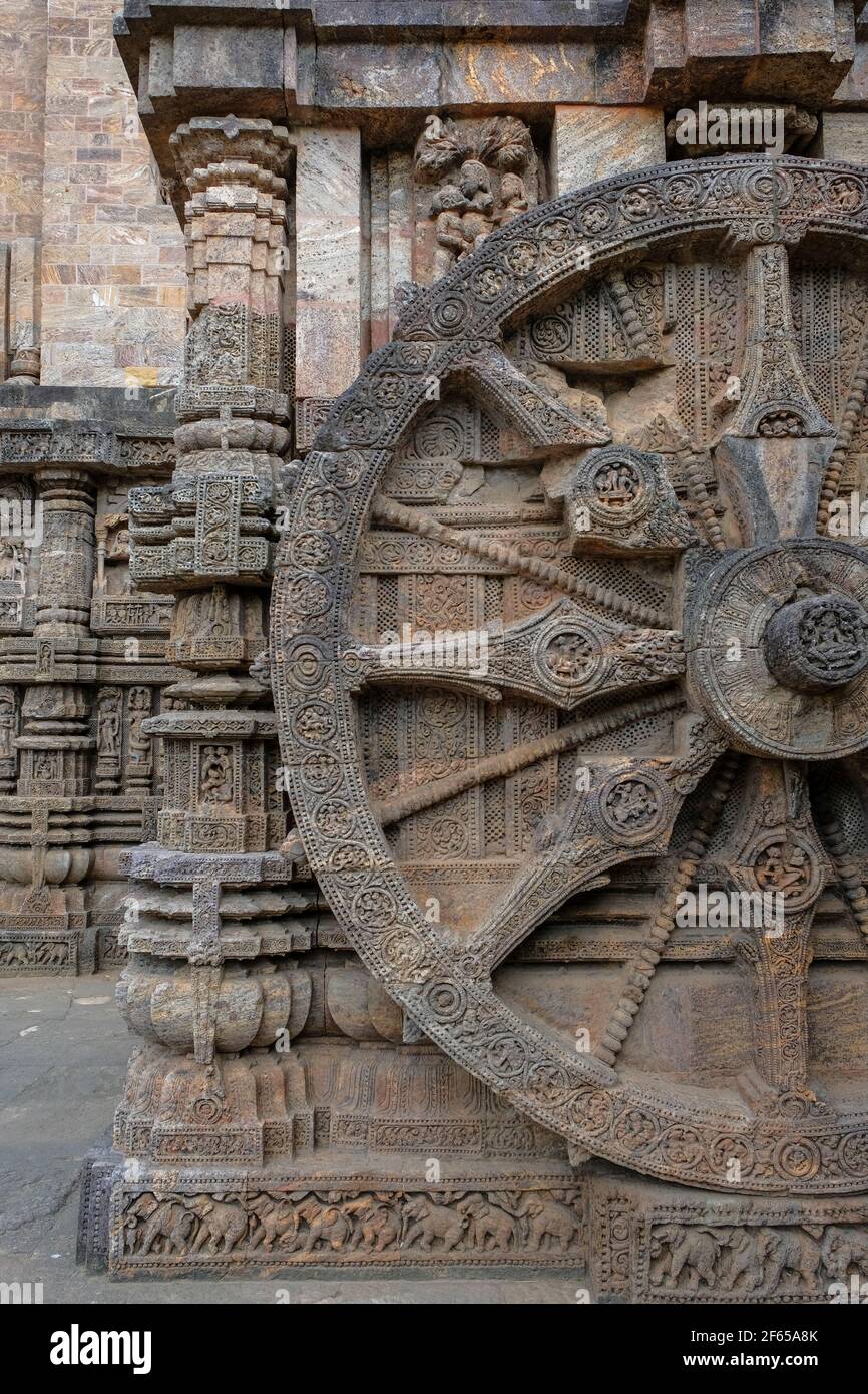 Detail of the Sun Temple was built in the 13th century and designed as ...