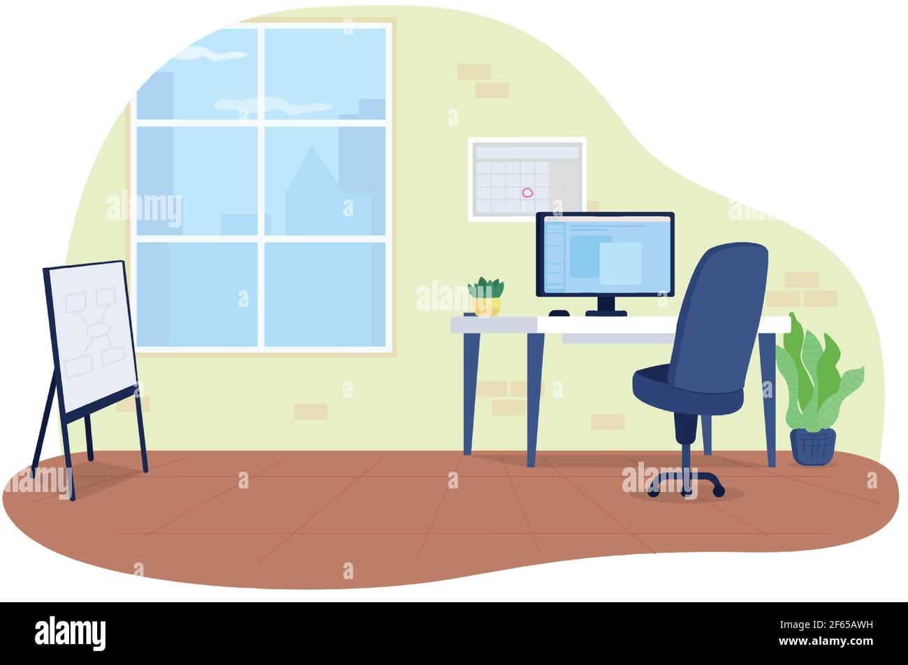 Office space 2D vector web banner, poster Stock Vector Image & Art - Alamy