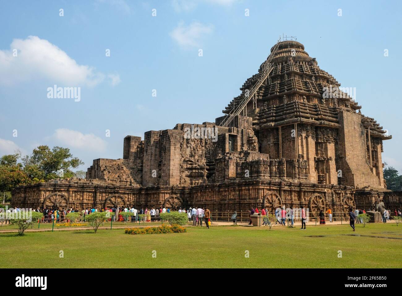 Konark, India - February 2021: People visiting the Sun Temple in Konark ...