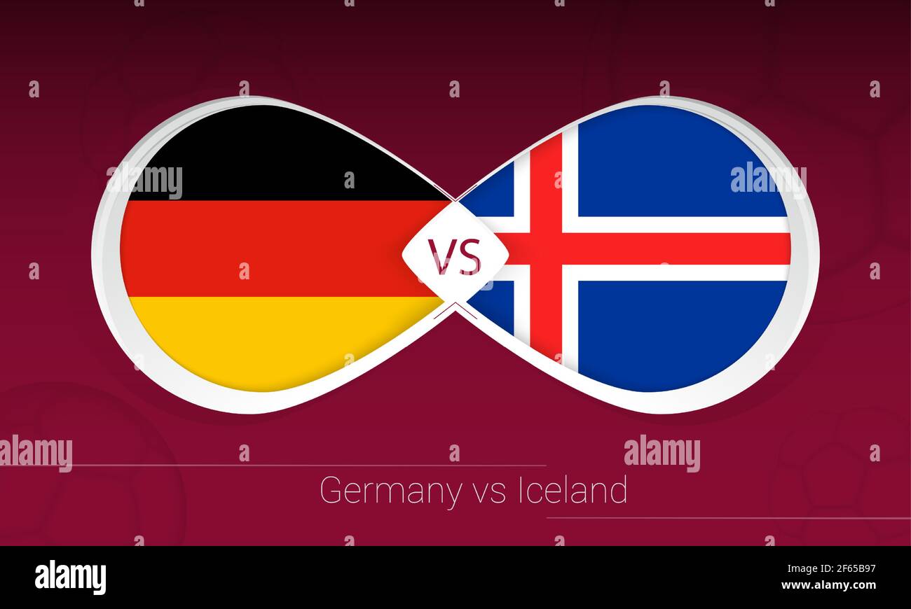 Germany vs Iceland in Football Competition, Group J. Versus icon on ...