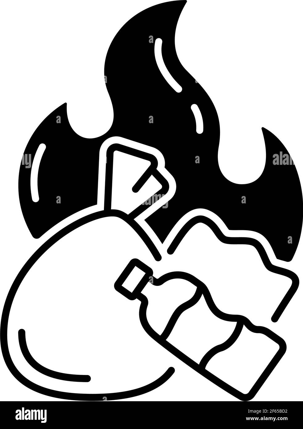 Burning garbage black linear icon Stock Vector Image & Art - Alamy