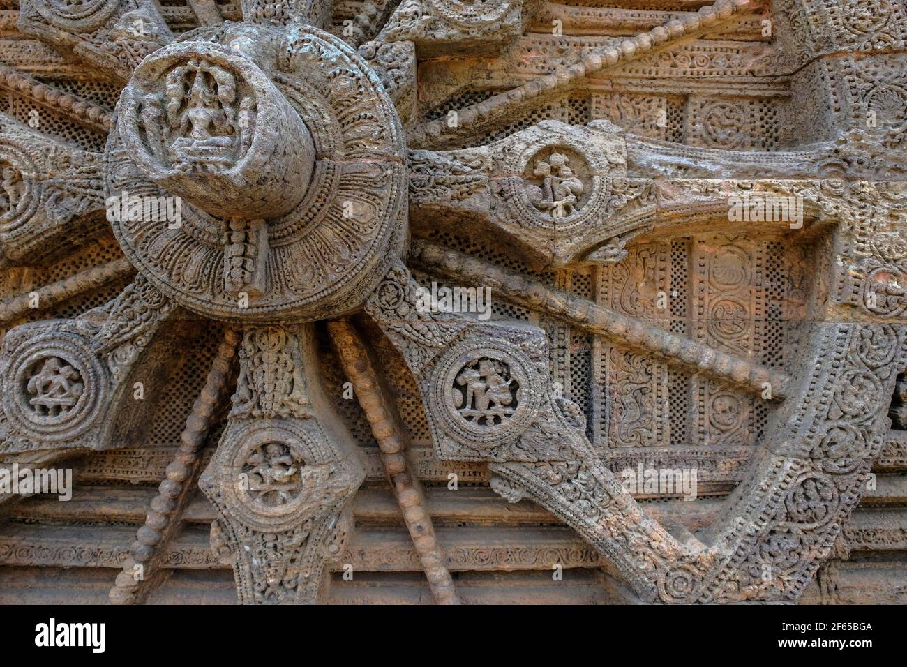 Detail of the Sun Temple was built in the 13th century and designed as ...