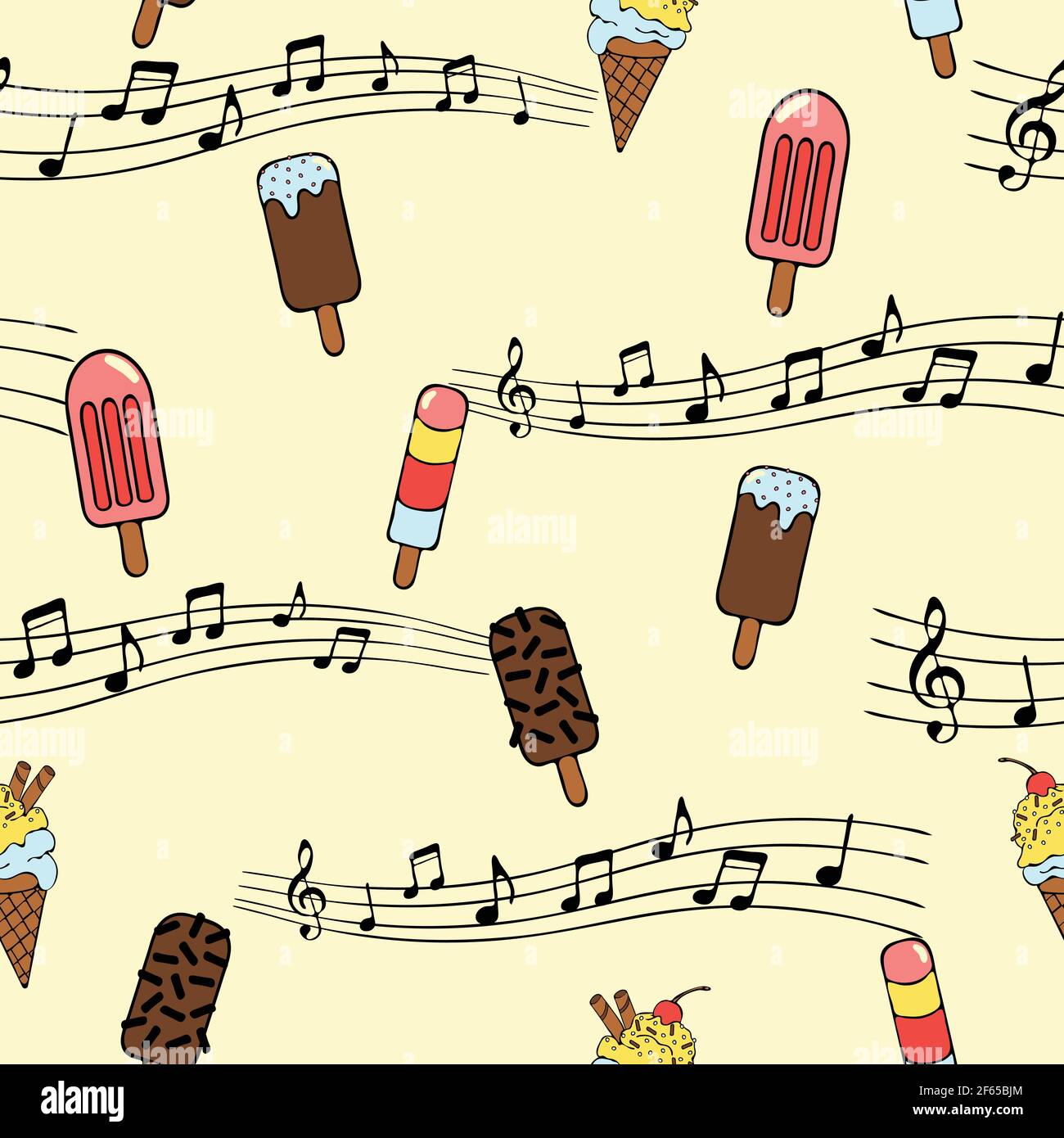 Music notes seamless wallpaper hi-res stock photography and images - Alamy