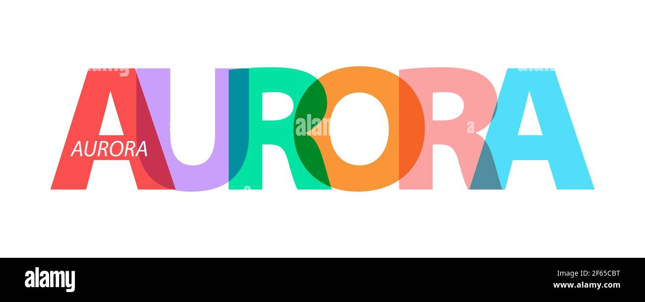 AURORA. The name of the city on a white background. Vector design ...