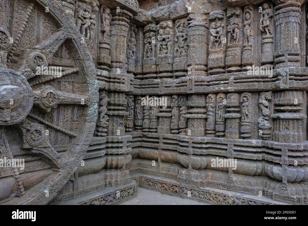 Detail of the Sun Temple was built in the 13th century and designed as ...