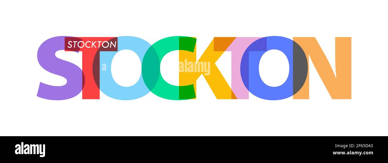 STOCKTON. The name of the city on a white background. Vector design ...
