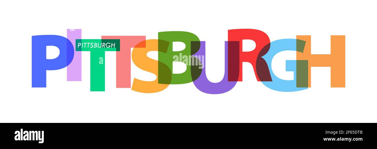 PITTSBURGH. The name of the city on a white background. Vector design ...