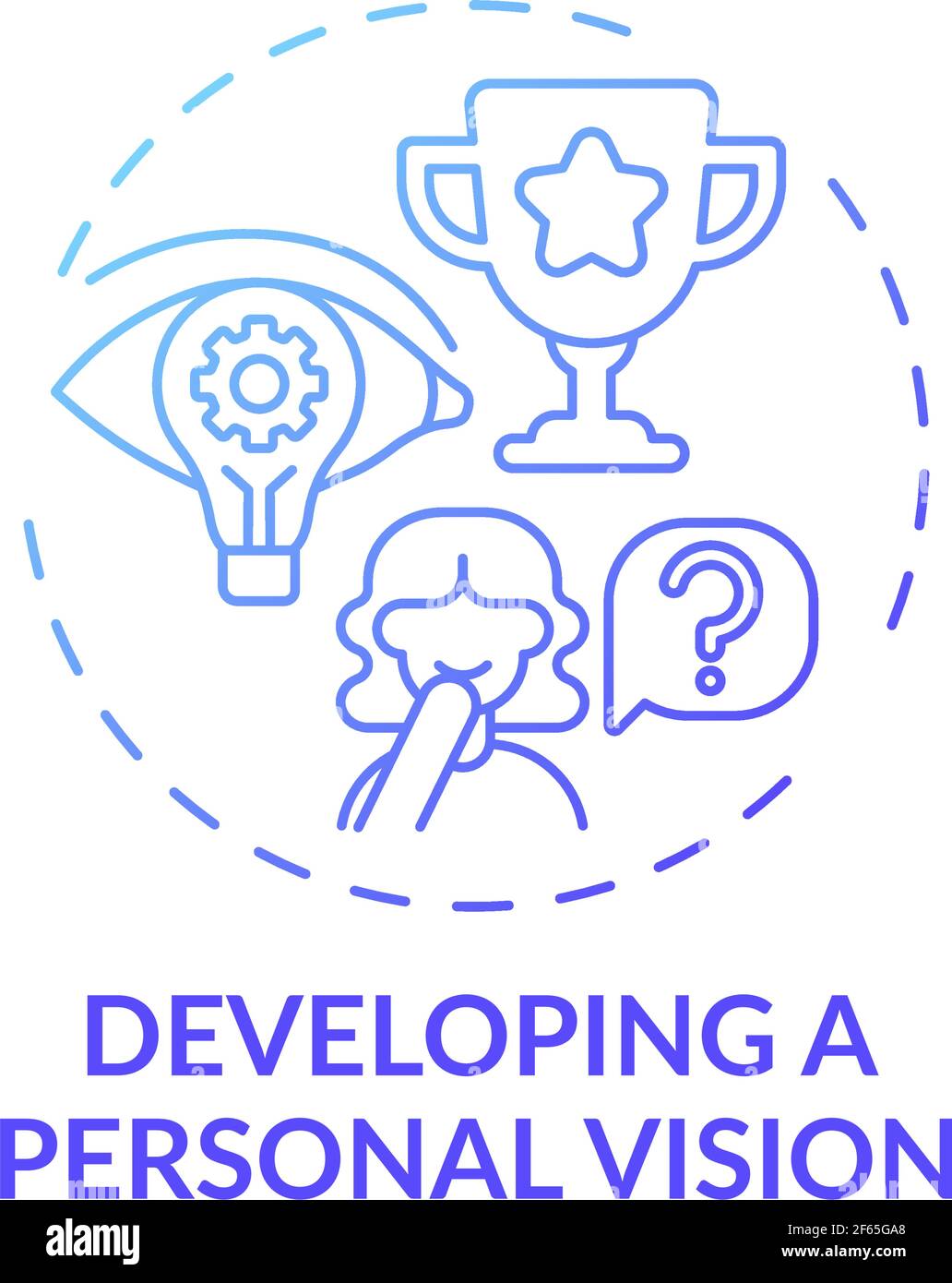 Developing a personal vision blue gradient concept icon Stock Vector ...