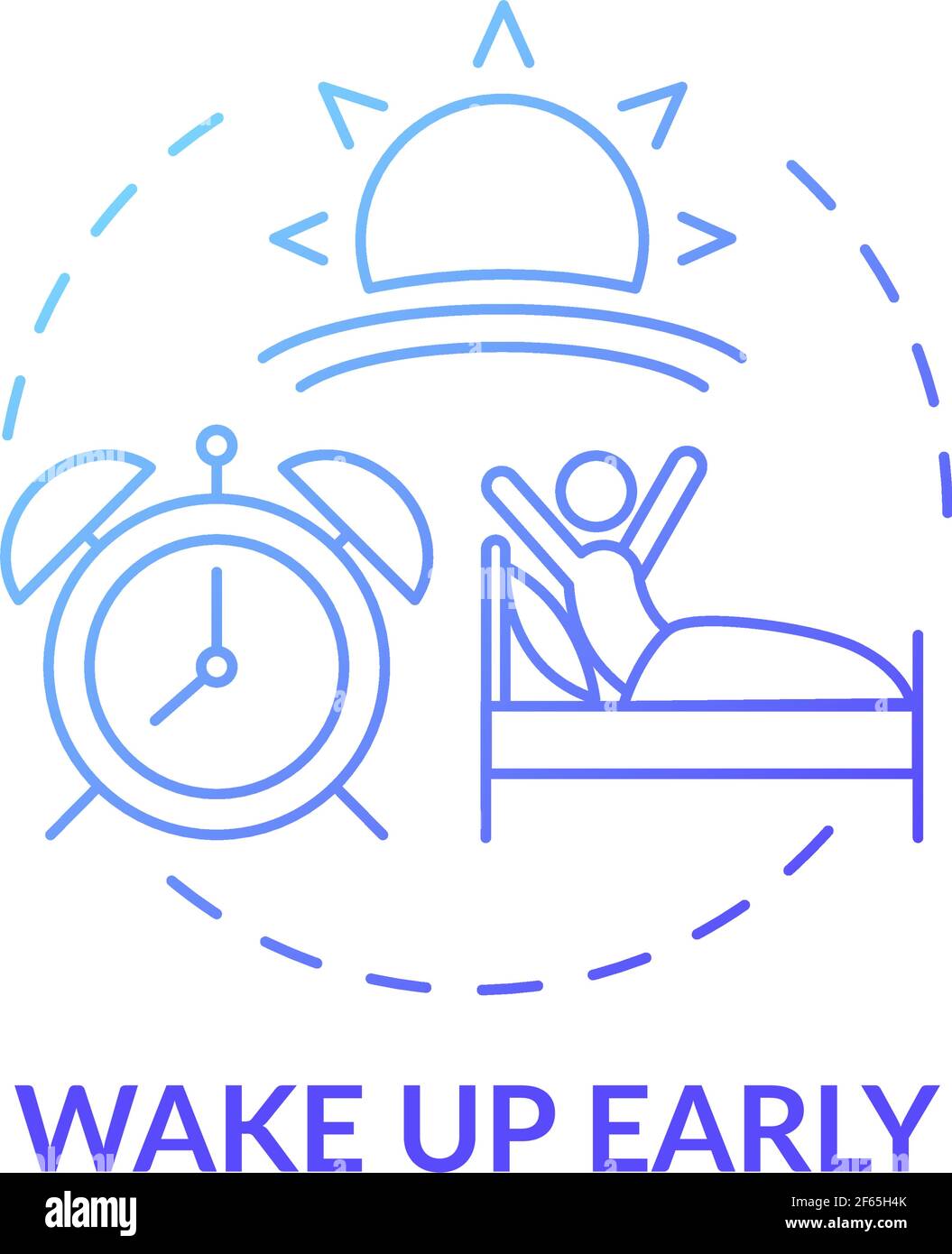 Wake up early blue gradient concept icon Stock Vector Image & Art - Alamy