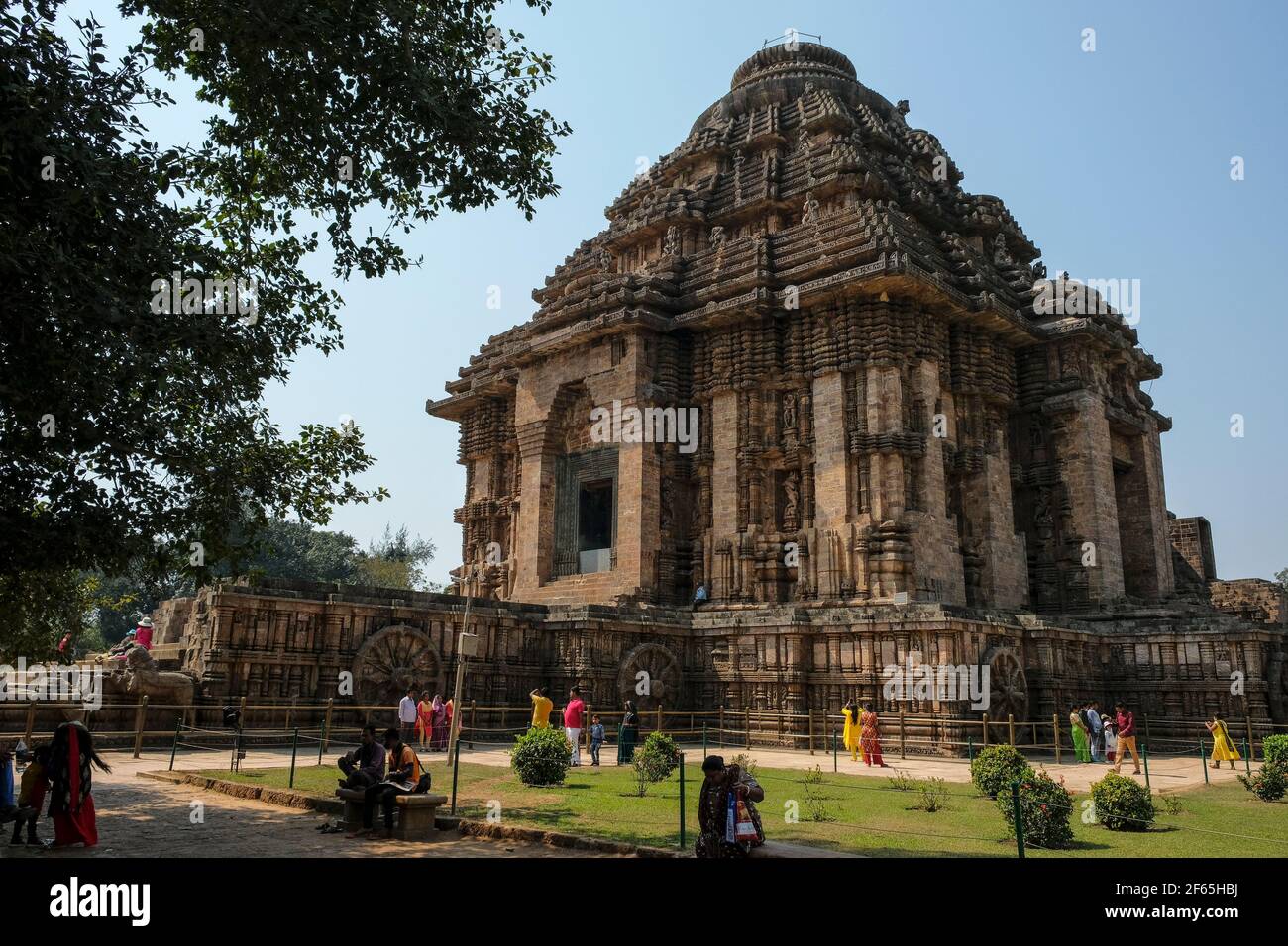 Konark, India - February 2021: People visiting the Sun Temple in Konark ...