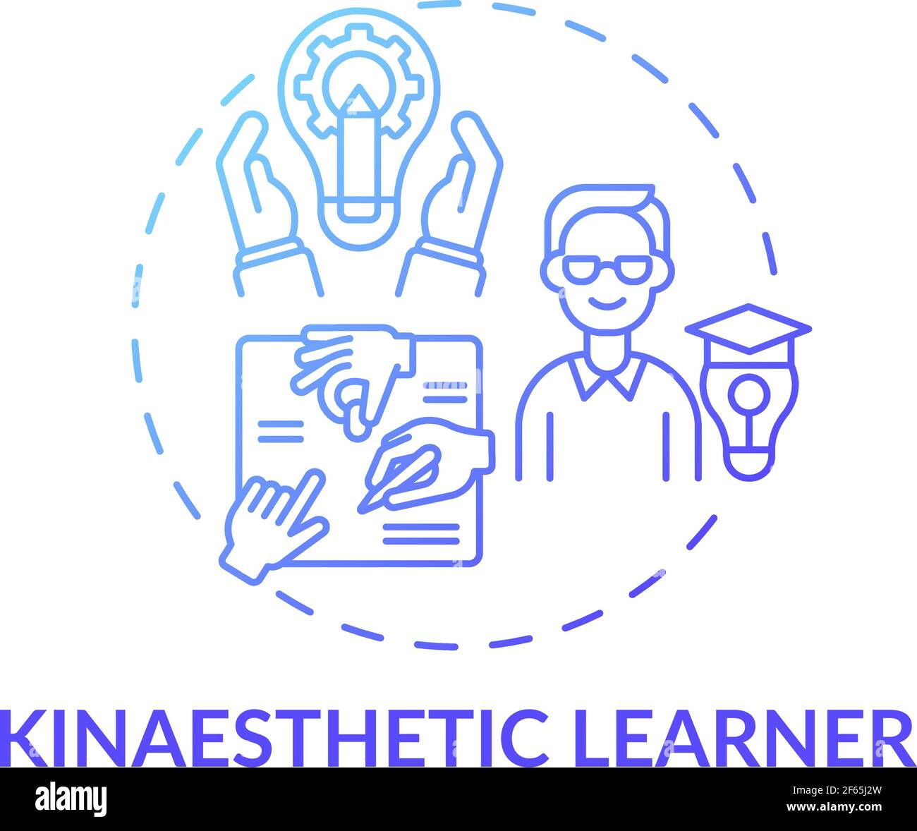 Kinaesthetic learner blue gradient concept icon Stock Vector Image & Art - Alamy