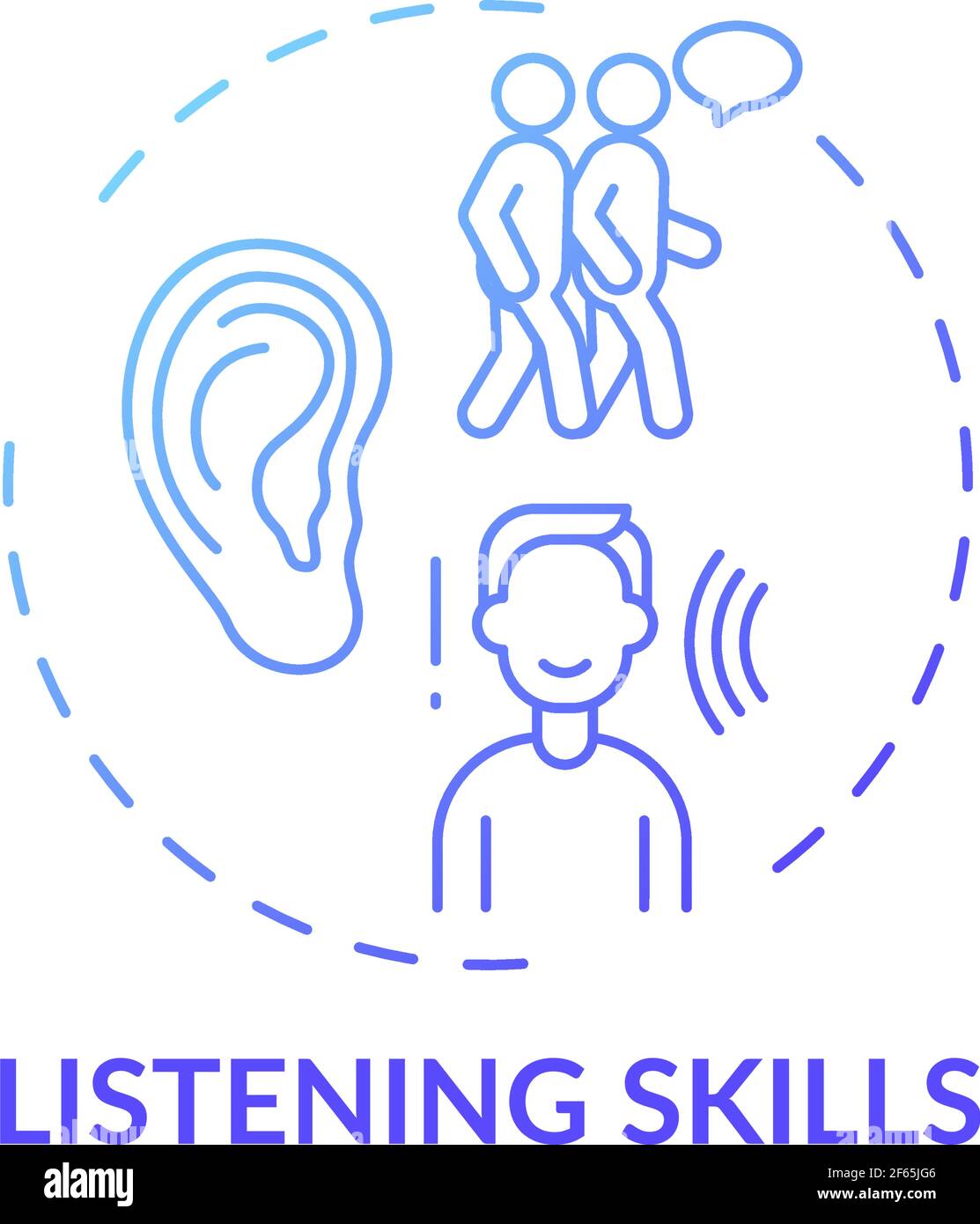 Listening skills blue gradient concept icon Stock Vector Image & Art ...