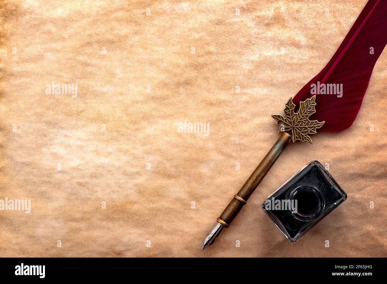 Old papyrus paper feather quill hi-res stock photography and images - Alamy