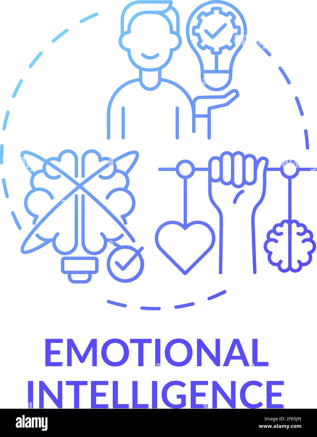 Emotional intelligence blue gradient concept icon Stock Vector Image ...