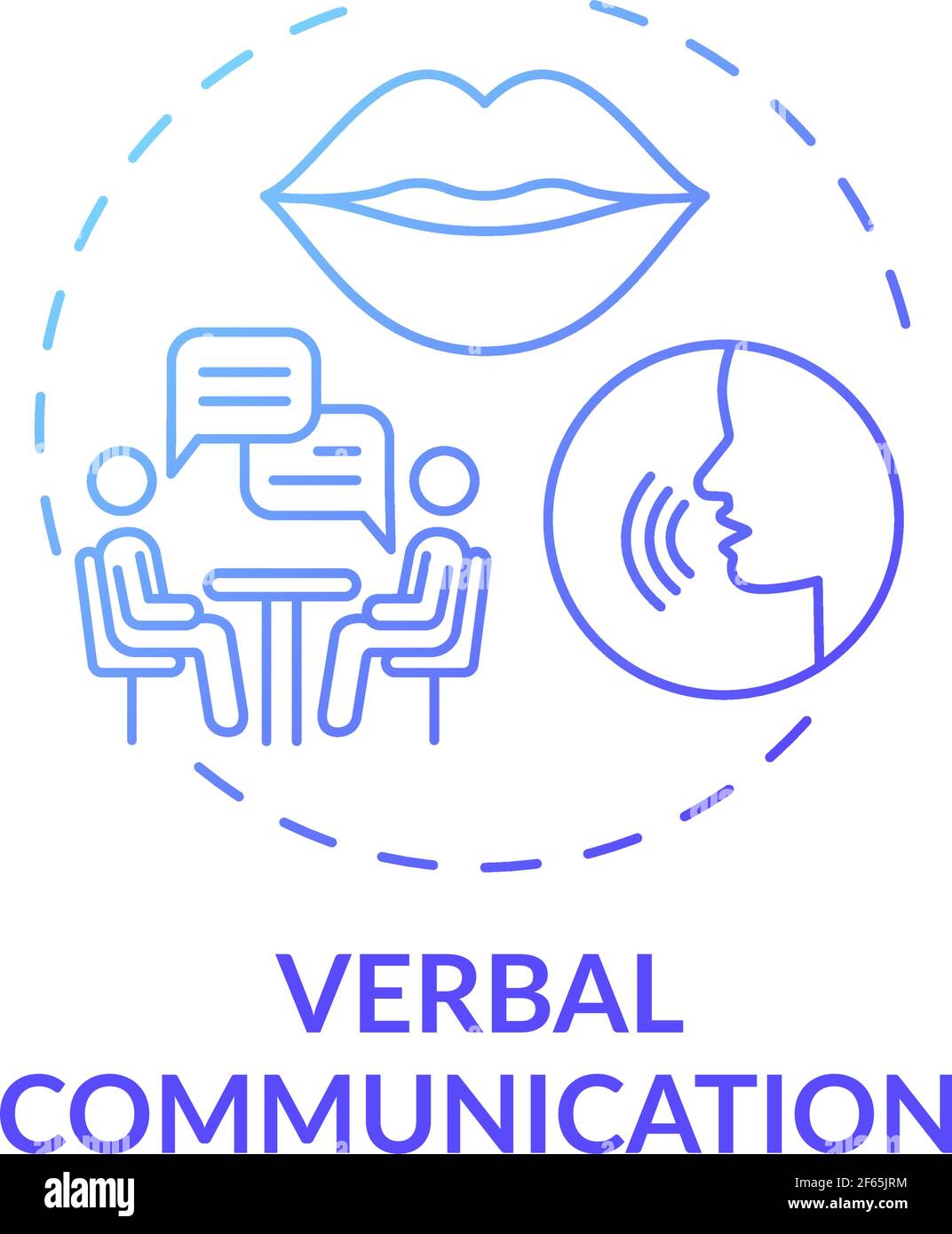 Verbal communication dark blue gradient concept icon Stock Vector Image ...