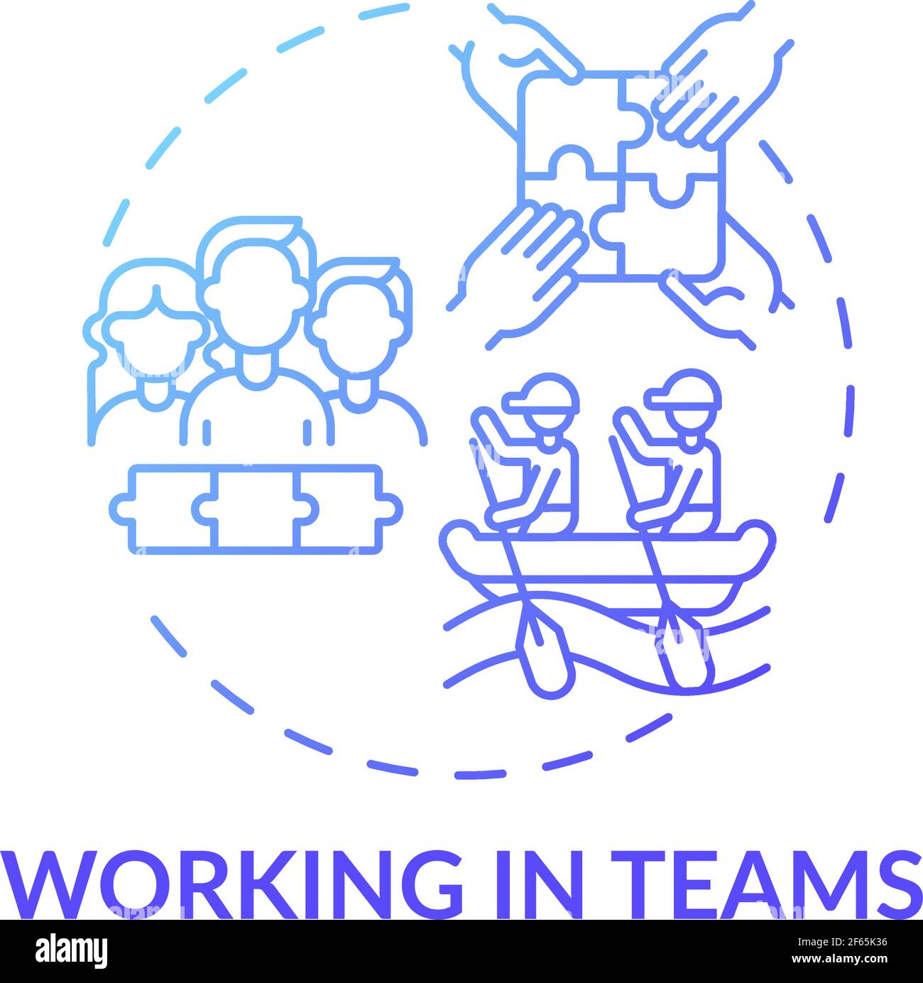 Working in teams blue gradient concept icon Stock Vector Image & Art ...