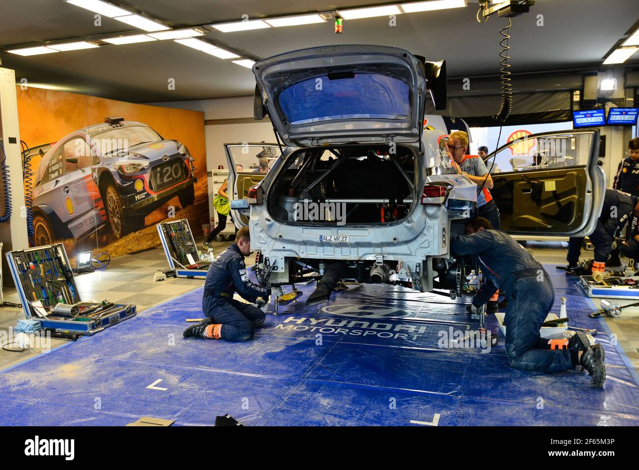 Hyundai team ambiance during the 2017 WRC World Rally Car Championship ...