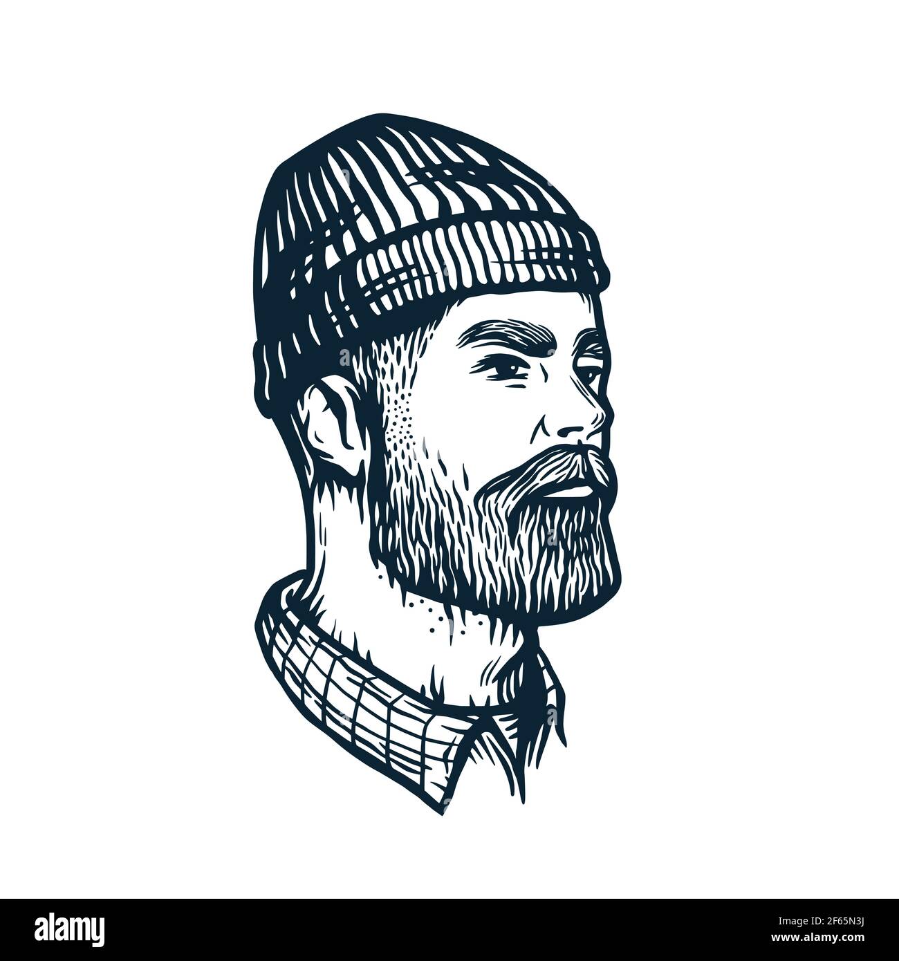 Man Face Drawing With Beard