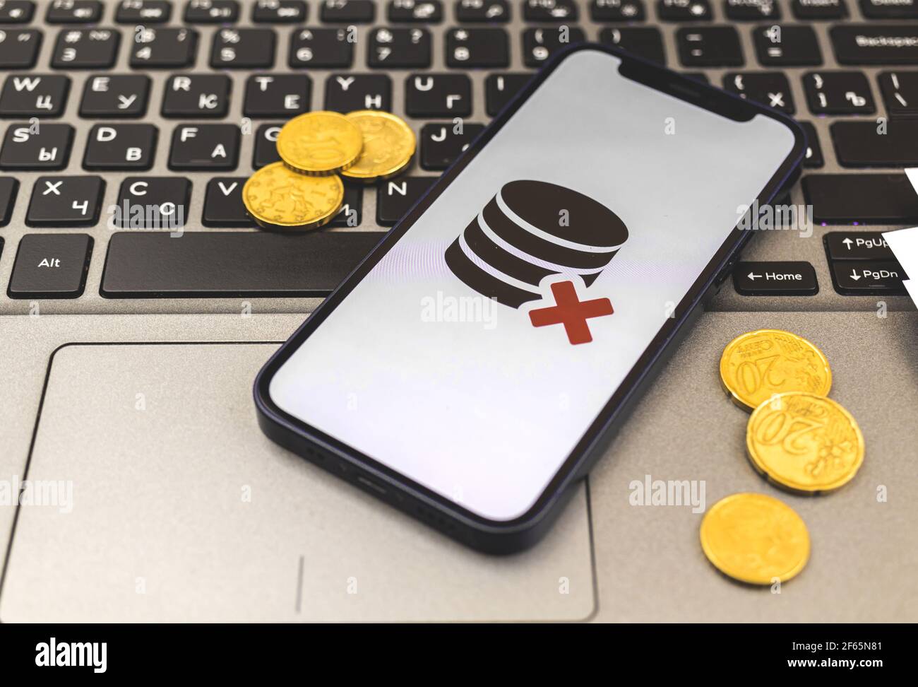 Broken database concept background, error with personal data files ...