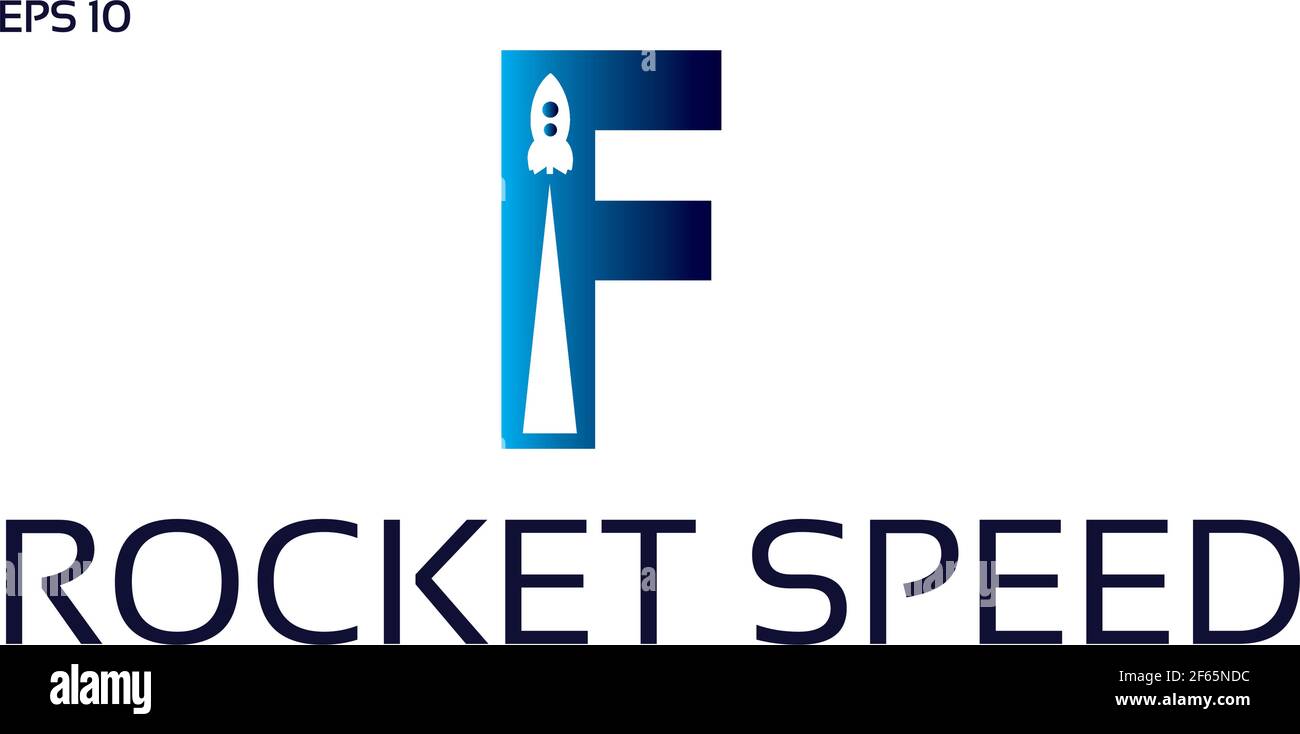 Letter F Rocket Logo Design Vector Icon Symbol Speed Fast Galaxy ...