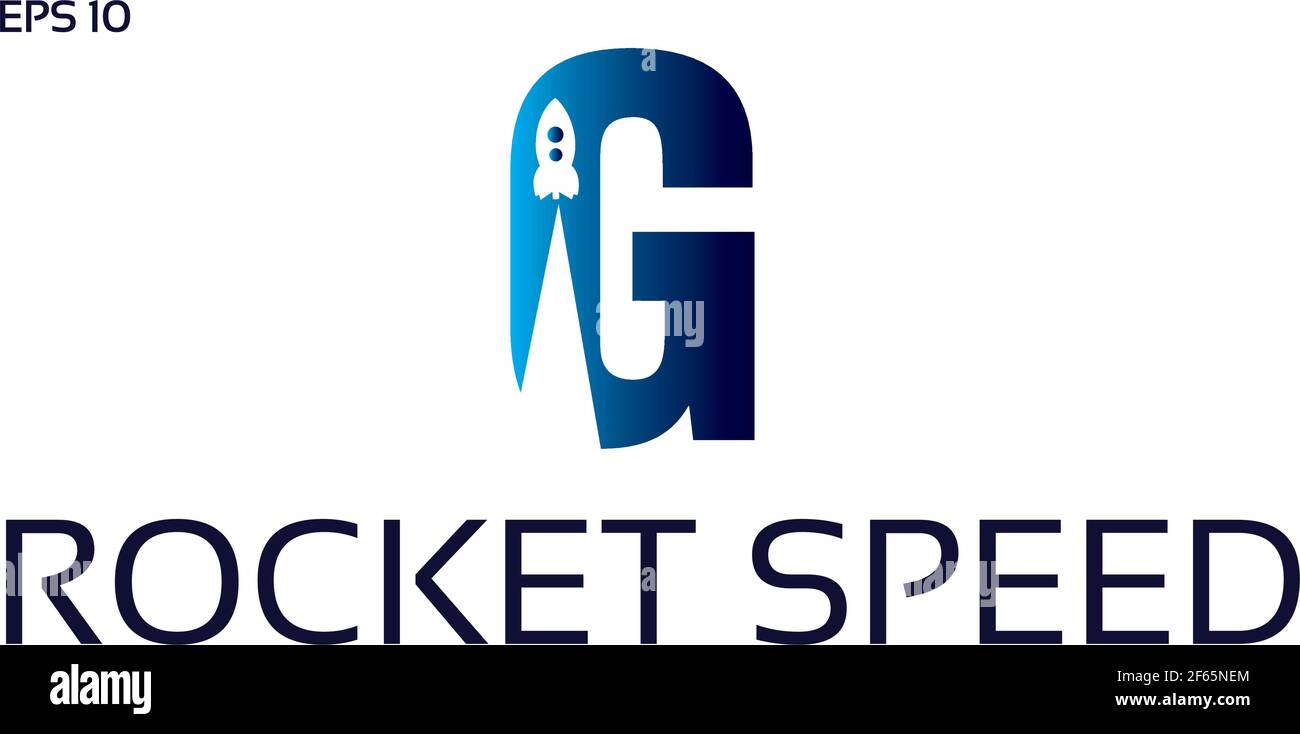 Letter G Rocket Logo Design Vector Template Spaceship Speed Fast Dream ...