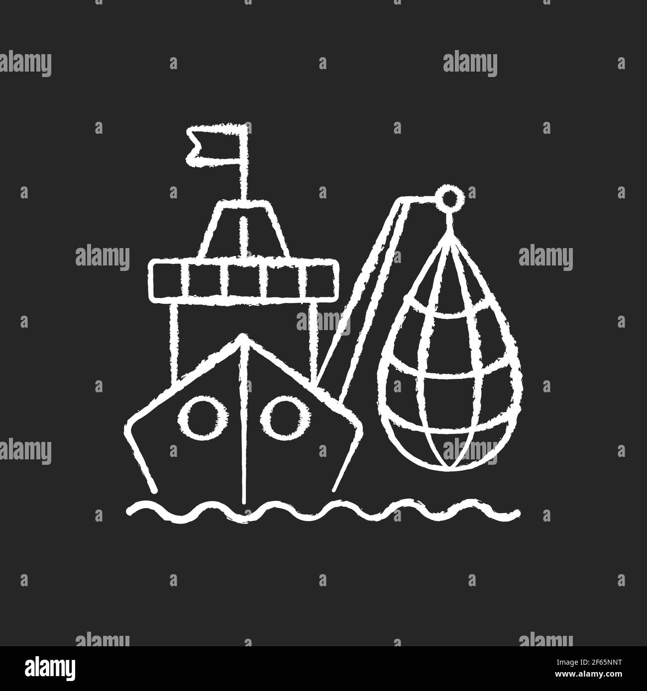 Fish trawl net underwater Stock Vector Images - Alamy
