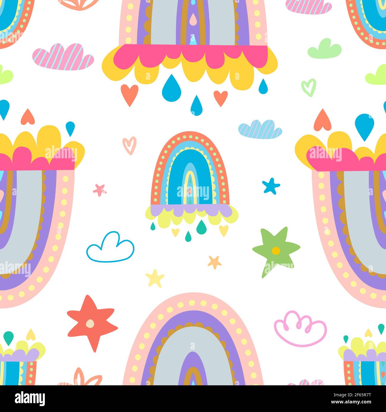 Boho collection of rainbows, clouds and stars Stock Vector Image & Art ...