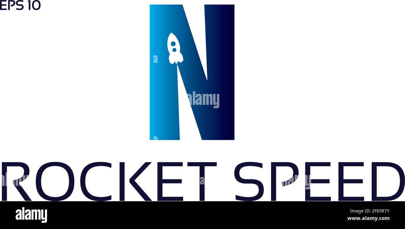 Letter N Rocket Logo Design Vector Icon Symbol Spaceship Fly Dream ...