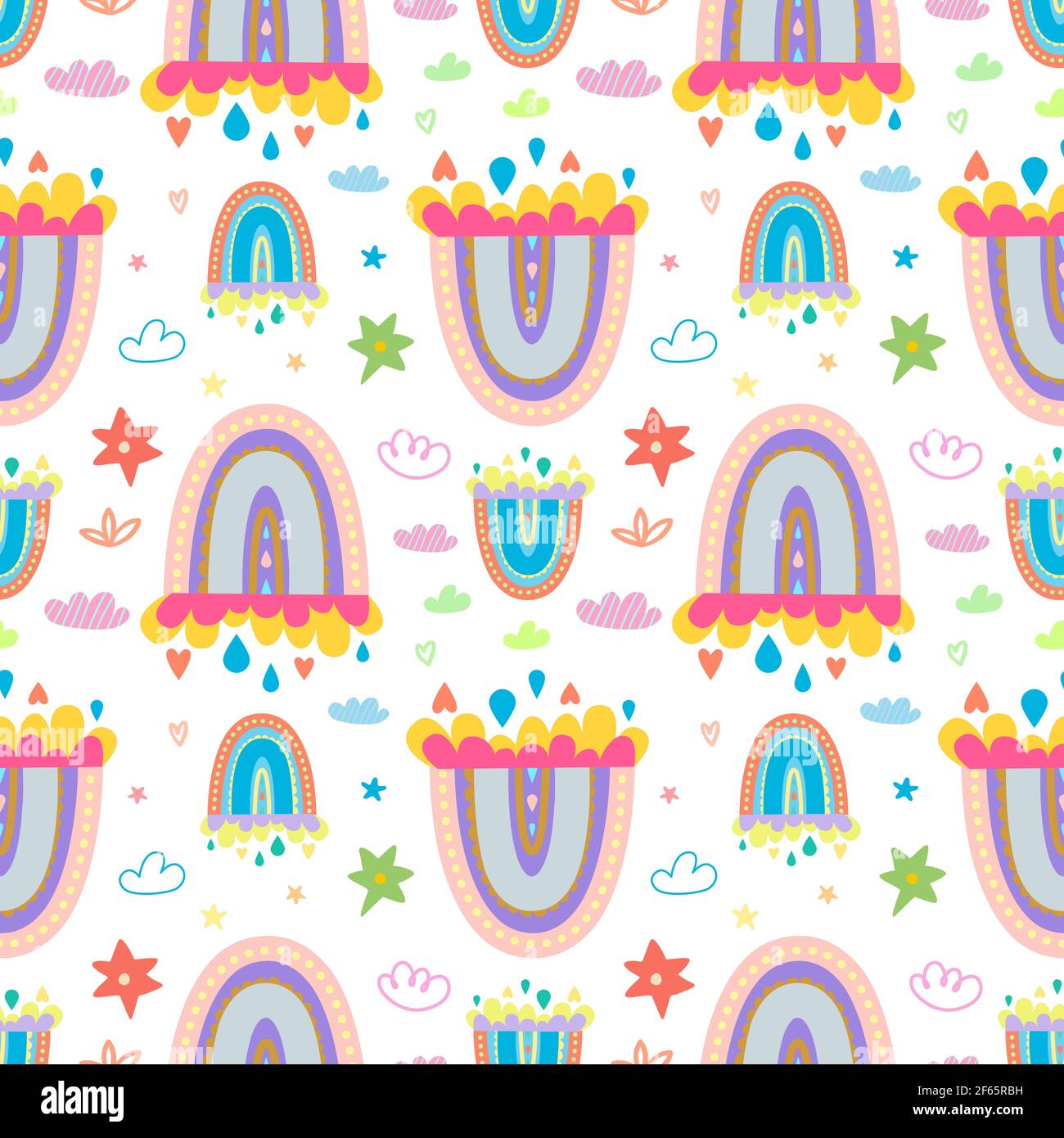 Boho collection of rainbows, clouds and stars Stock Vector Image & Art ...