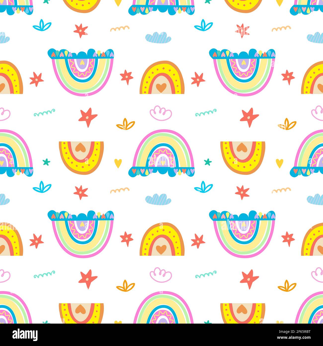 Boho collection of rainbows, clouds and stars Stock Vector Image & Art ...