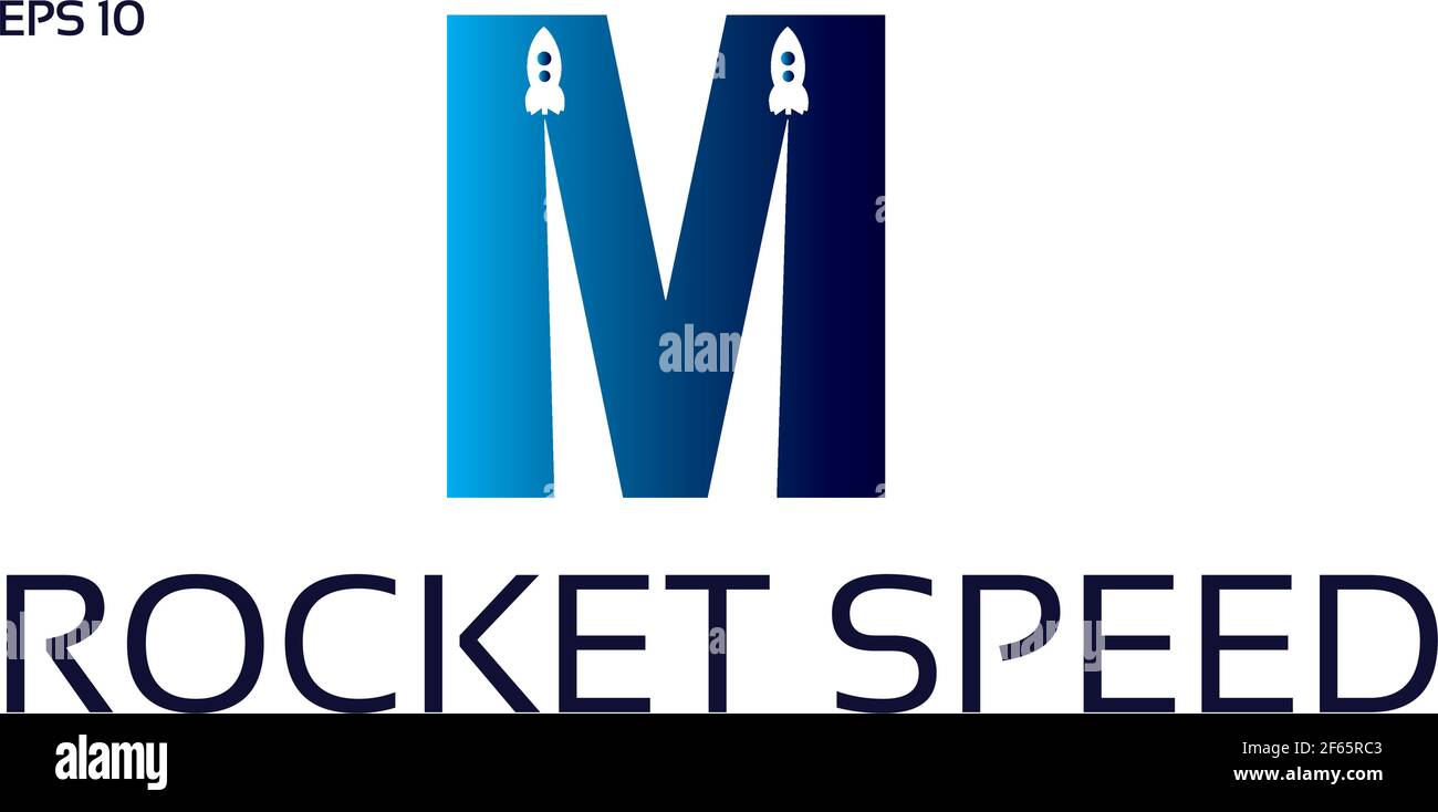 Letter M Rocket Logo Design Vector Icon Symbol Dream Speed Fast Child ...