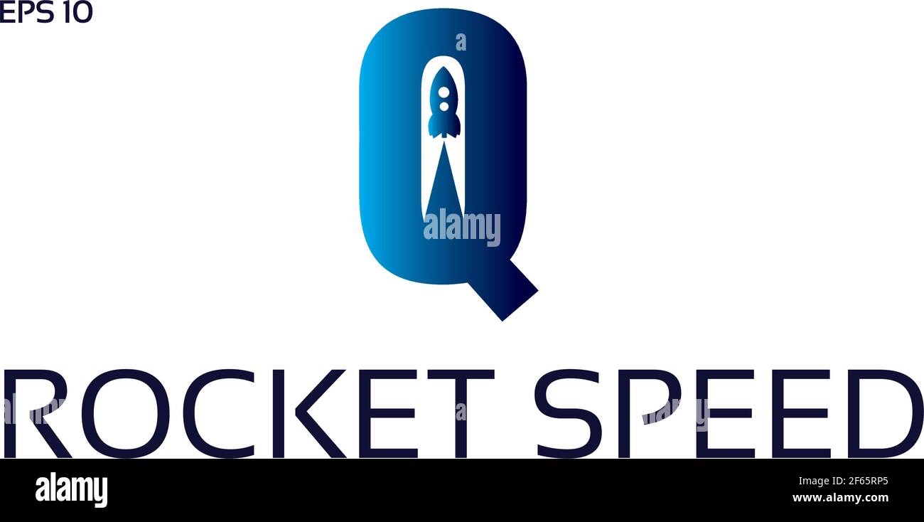 Letter Q Rocket Logo Design Vector Icon Symbol Speed Fast Dream Child ...