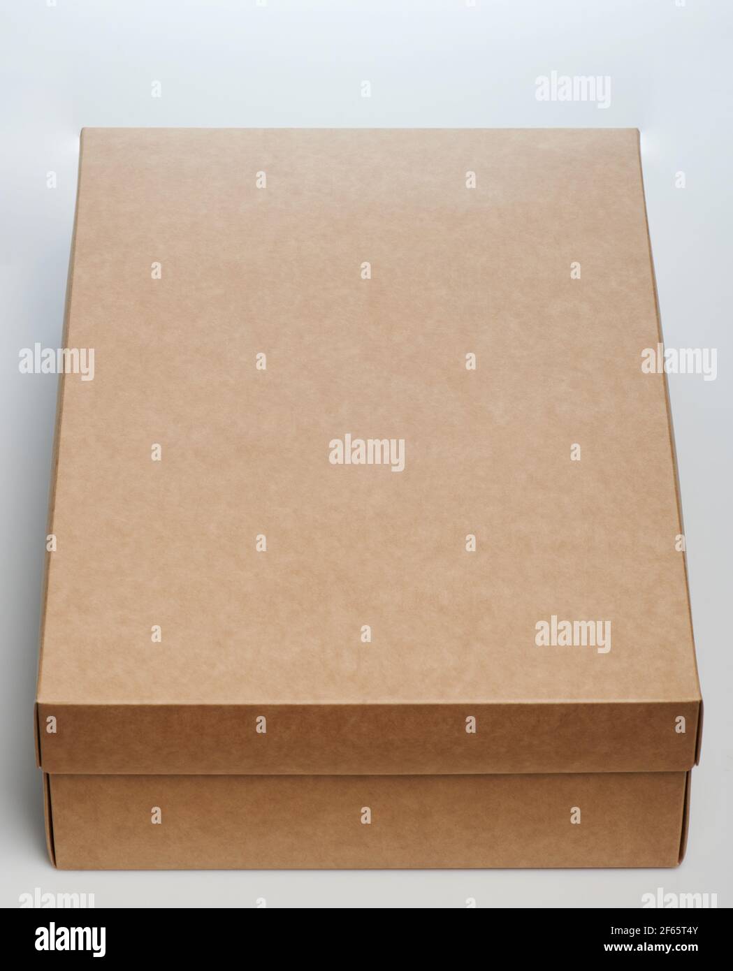 Brown color paper box perspective view isolated on studio background ...