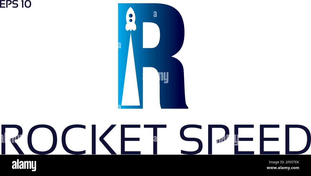 Letter R Rocket Logo Design Space Galaxy Spaceship Fly Speed Fast ...