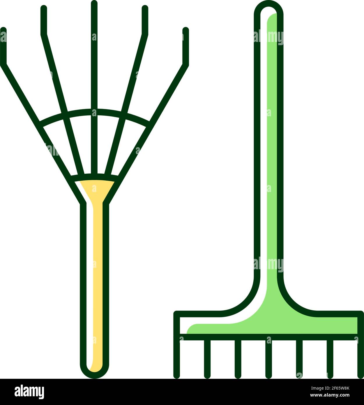 Lawn rake linear icon Stock Vector Images - Alamy