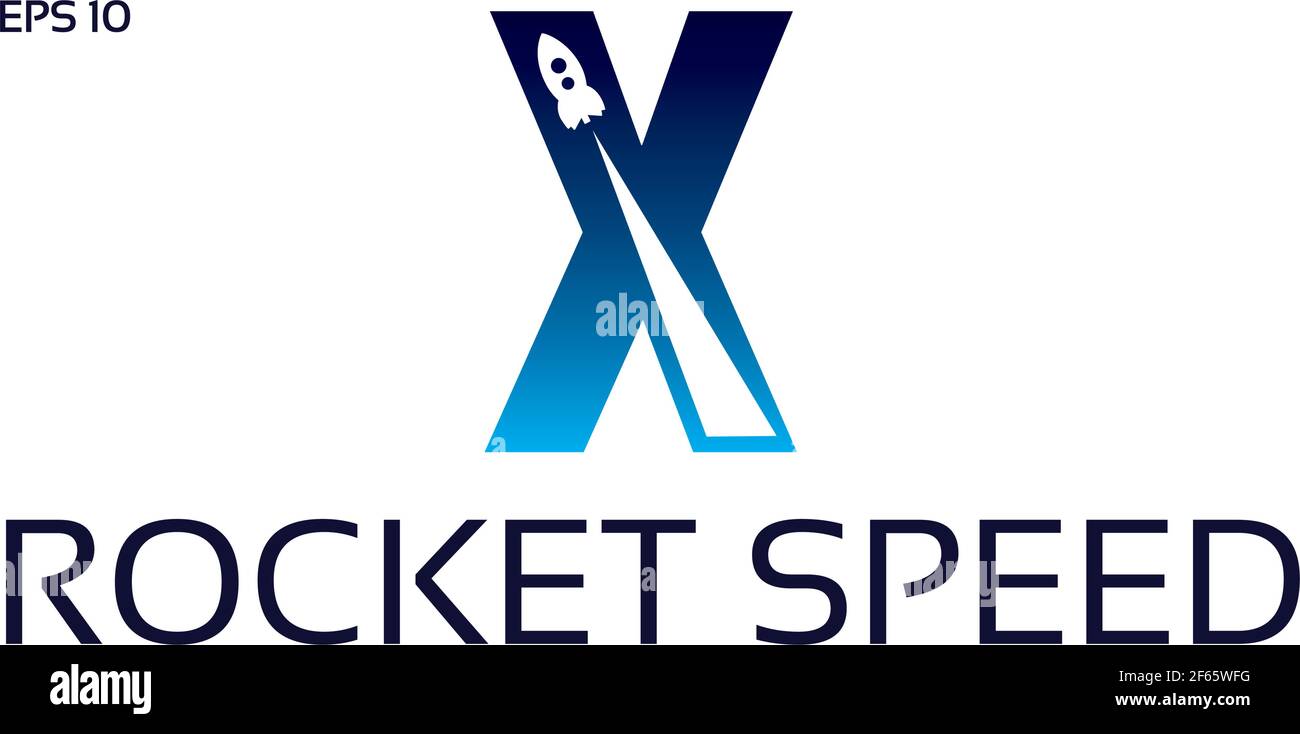 Letter X Rocket Logo Design Vector Icon Symbol Illustration Fly Speed ...